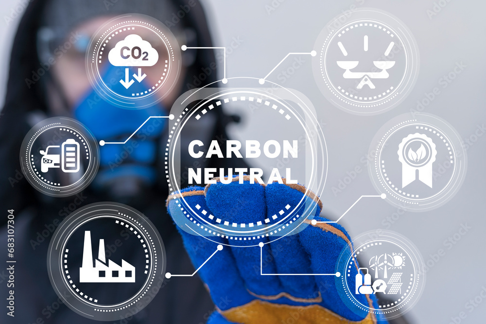 Stock-Foto „Carbon Neutral and ESG Industry Concepts. Net zero and sustainable development ...