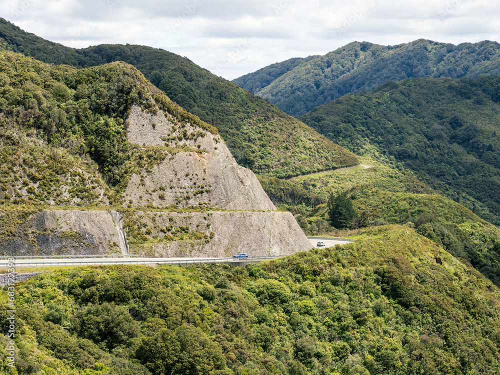Remutaka range, Rimutaka pass. State highway 2 (SH2). New Zealand ...