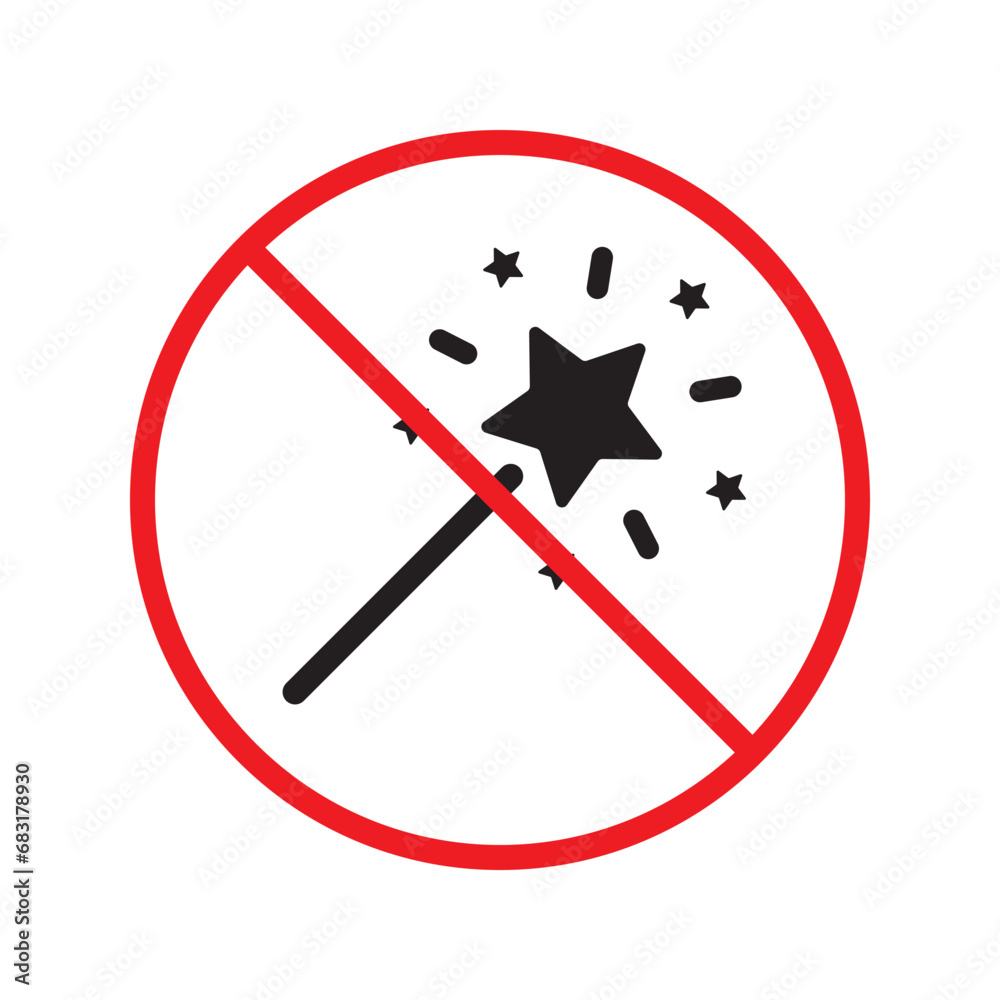Vector de Stock No magic wand icon. Forbidden magic wand icon. No magic ...