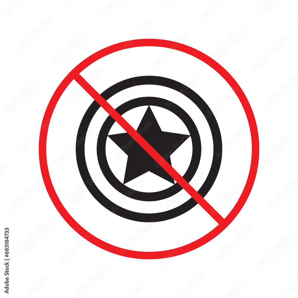 Prohibited star vector icon. No ranking icon. Forbidden feedback icon ...