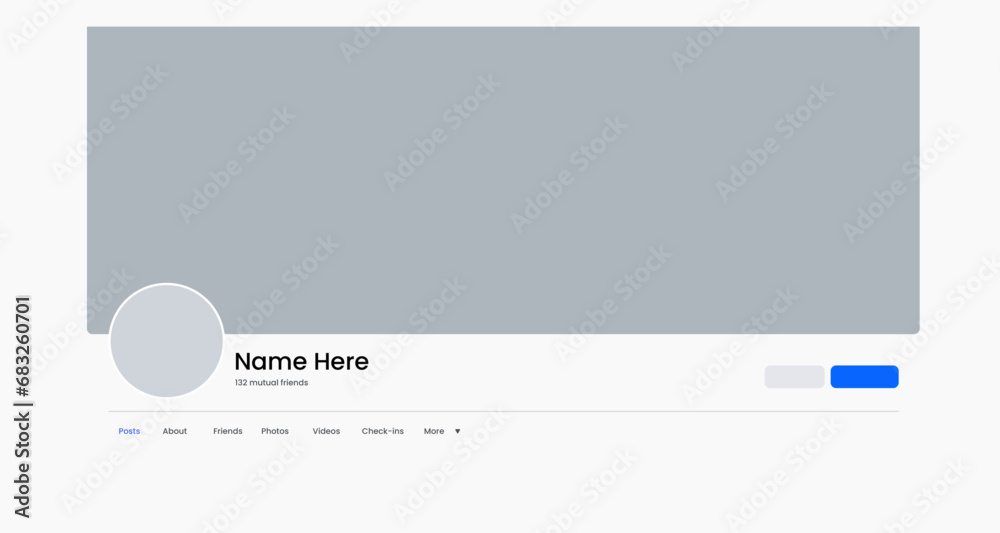 Facebook cover and profile picture mockup Stock Vector | Adobe Stock