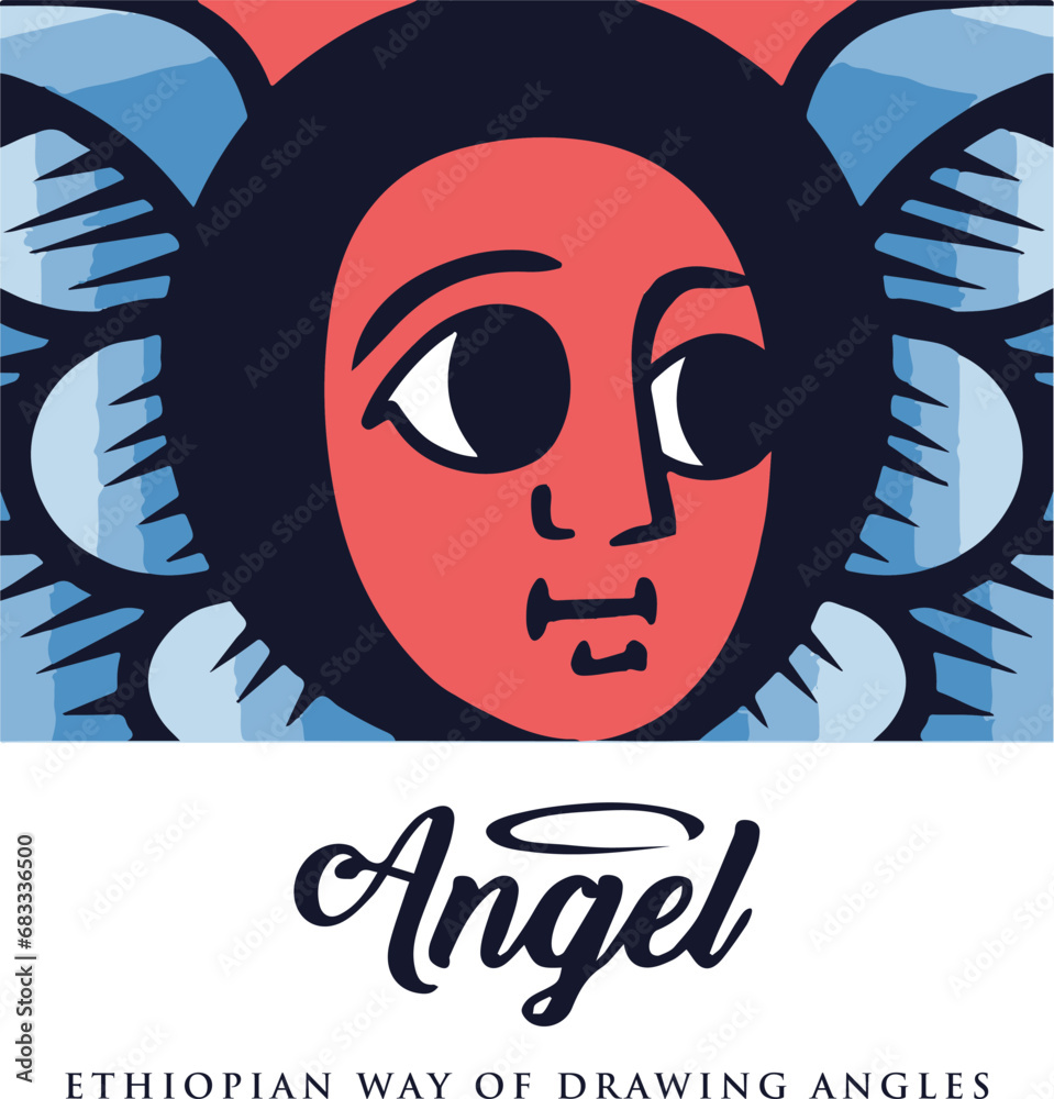 Ethiopian Typical way of drawin angels. religious iconic art of ...