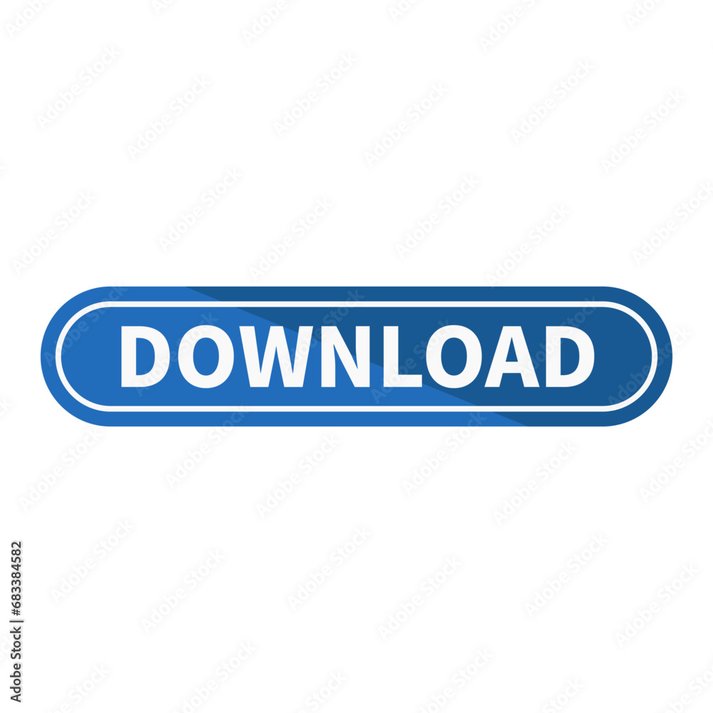Download Button In Blue Rounded Rectangle Shape For Promotion Business ...