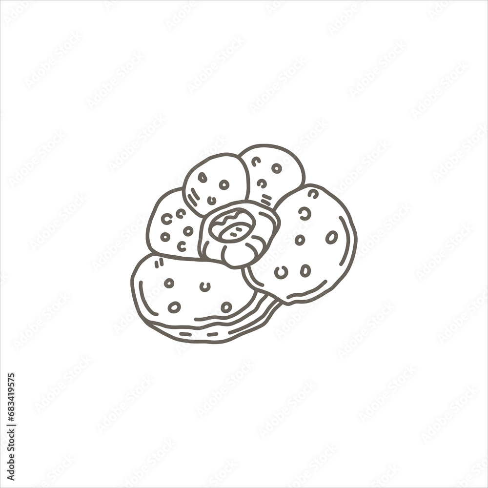 Rafflesia flower outline icon. The biggest flower. Vector hand drawn ...