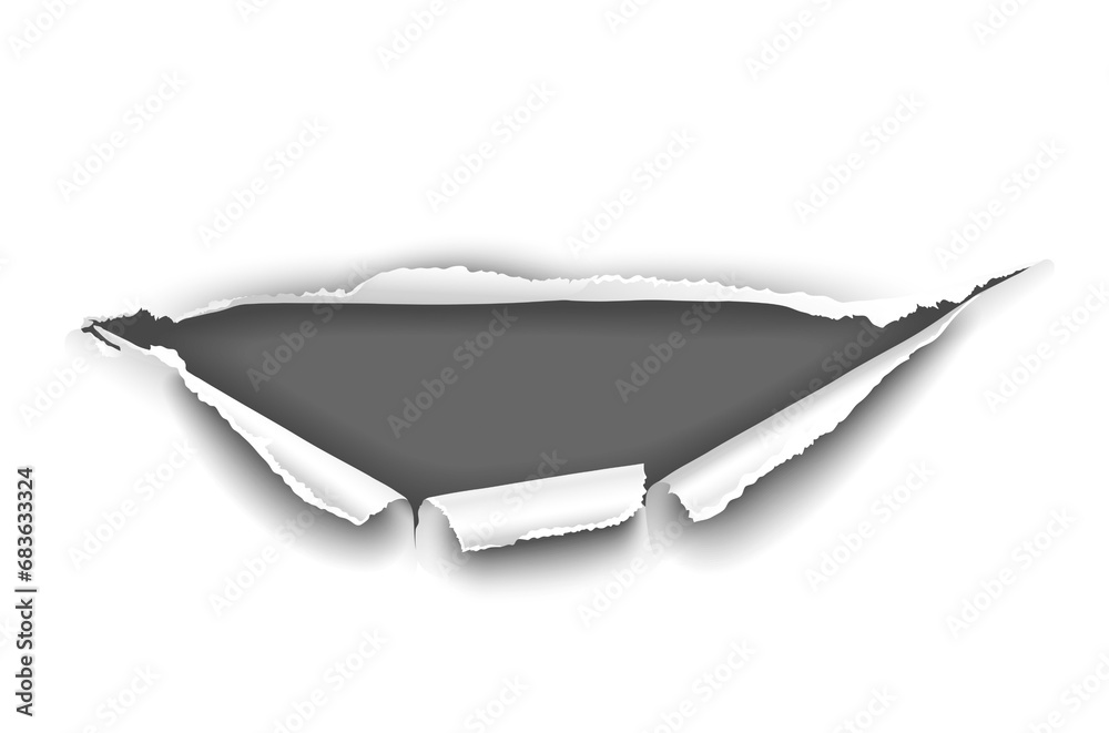Paper hole with torn edges design template. Royalty high-quality free ...