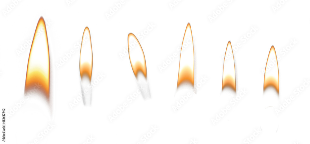 candle flame set isolated on transparent background Stock Photo | Adobe ...
