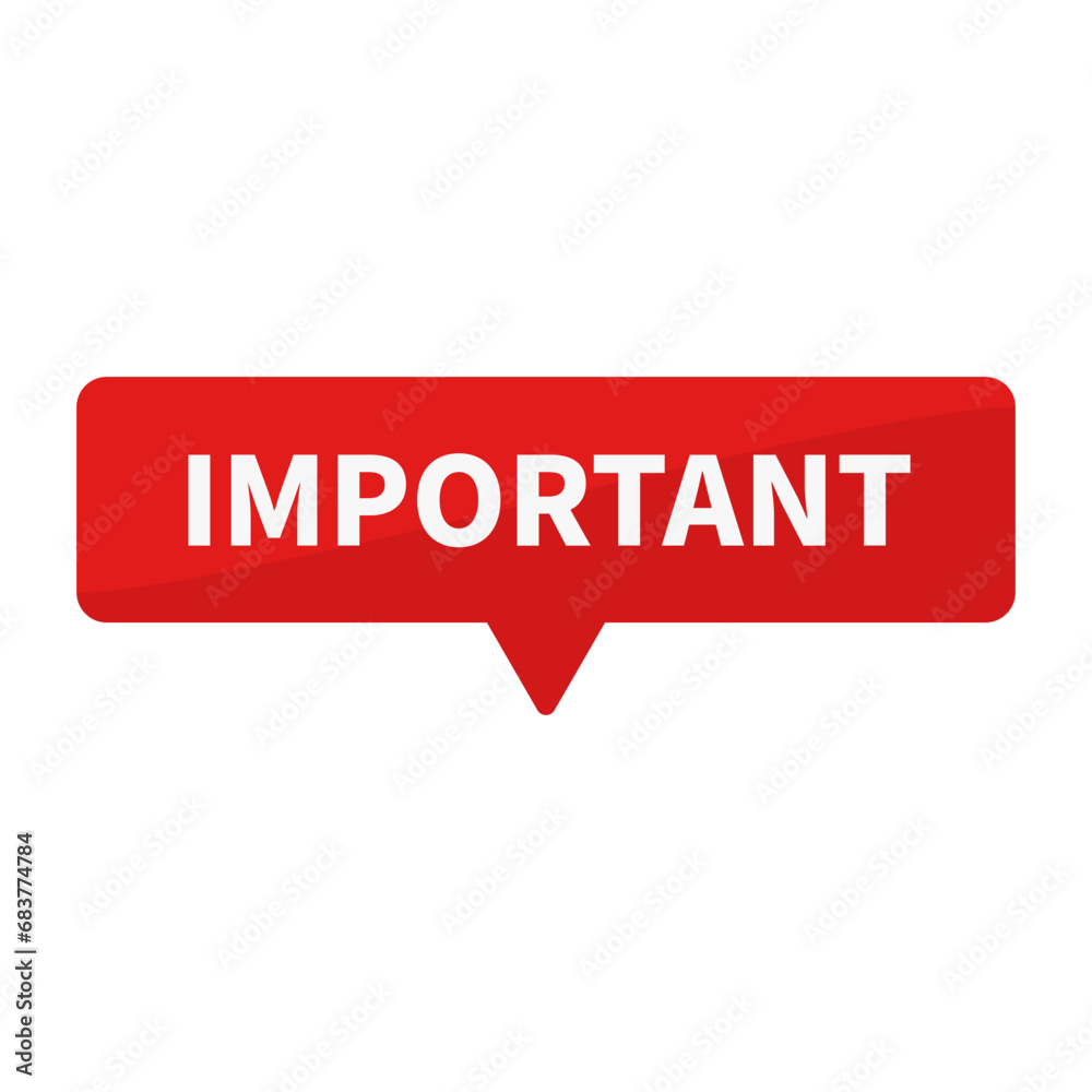 Important In Red Rectangle Shape For Announcement Sign Information ...