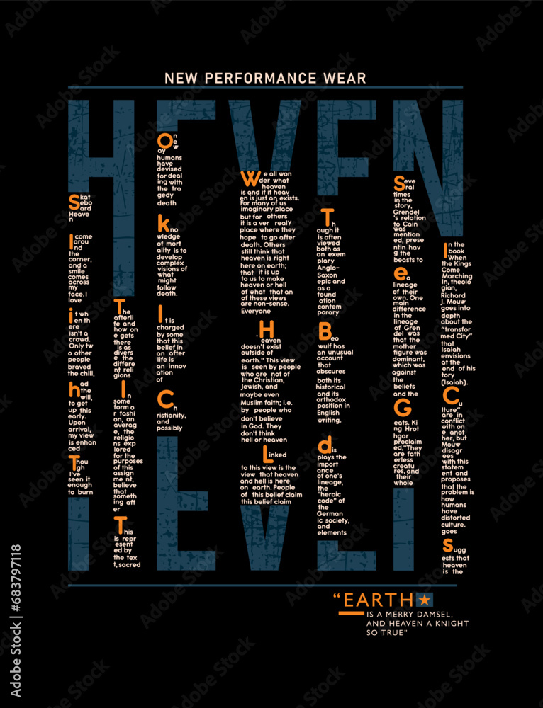 Heven T shirt design vector illustration Stock Vector | Adobe Stock