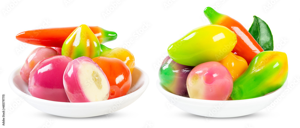 Mung Bean Candy or Luk Chup is a Thai dessert make from sweetened ...