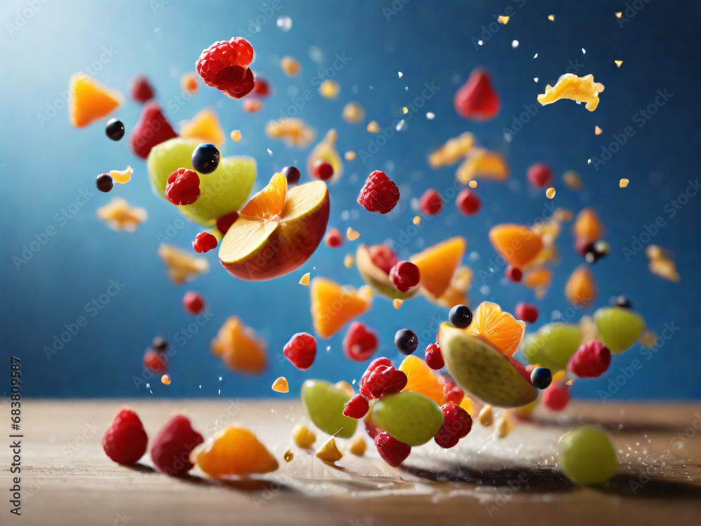 Midair Apples and Pears in Motion, Captured in a Stunning Display of ...