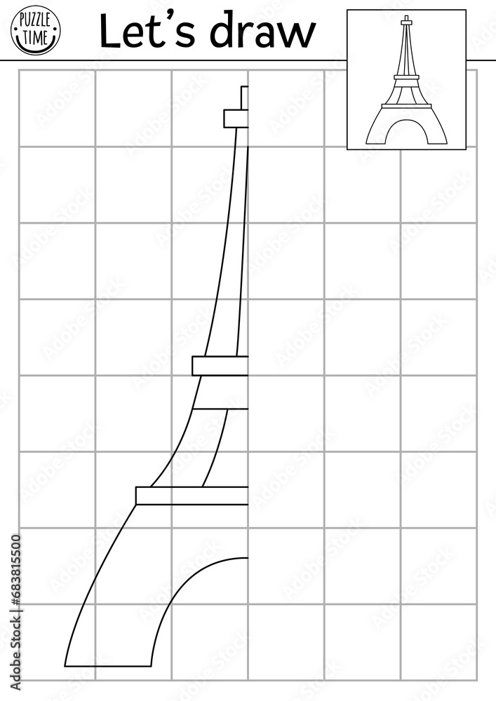 Praca wektorowa bez tantiem: Complete the Eiffel Tower. Vector France ...