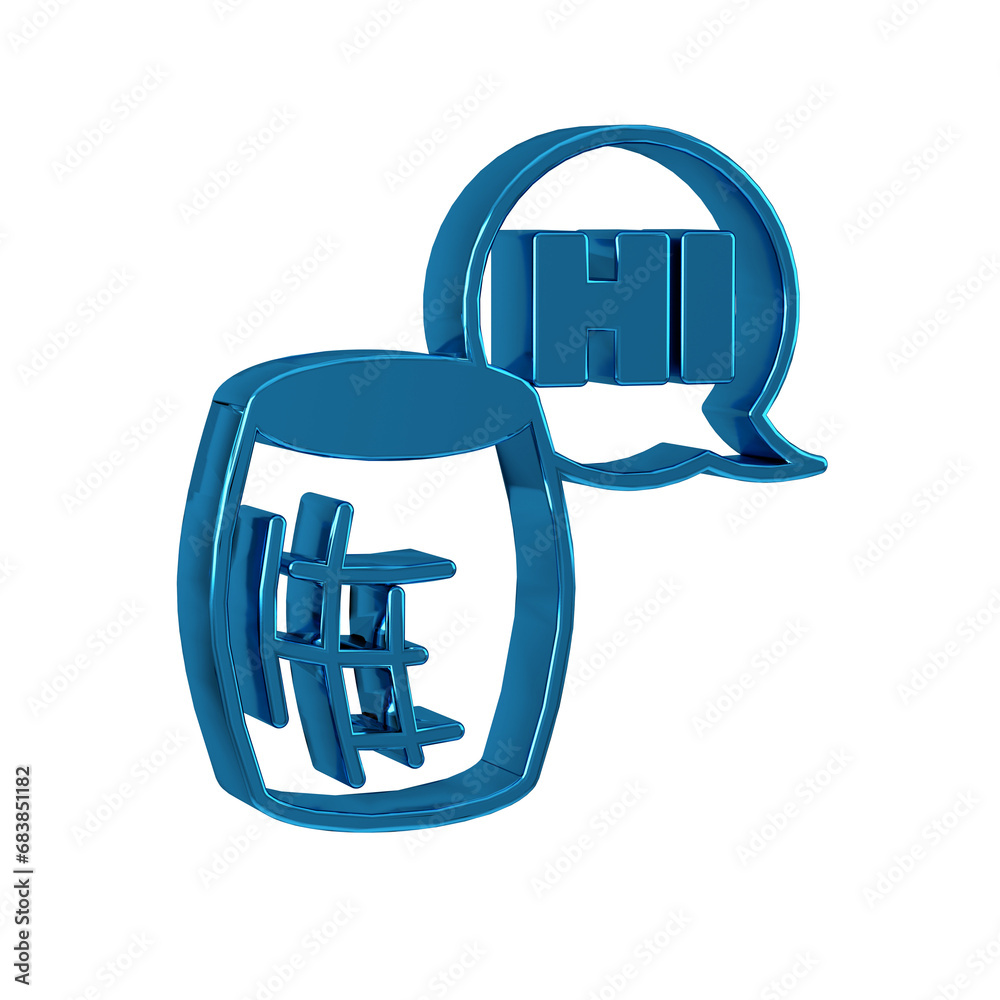 Blue Voice assistant icon isolated on transparent background. Voice ...