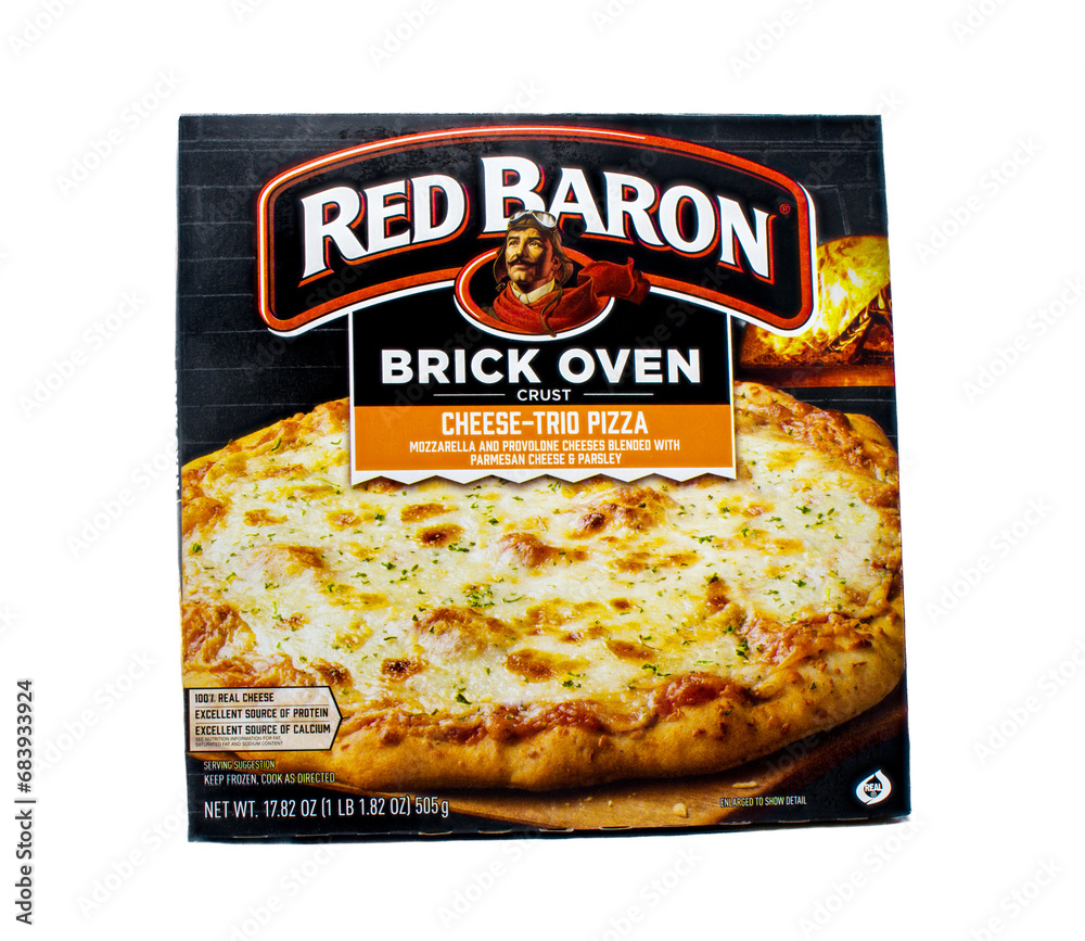Ocala, Florida USA November 16, 2023. Red baron brick oven crust frozen ...