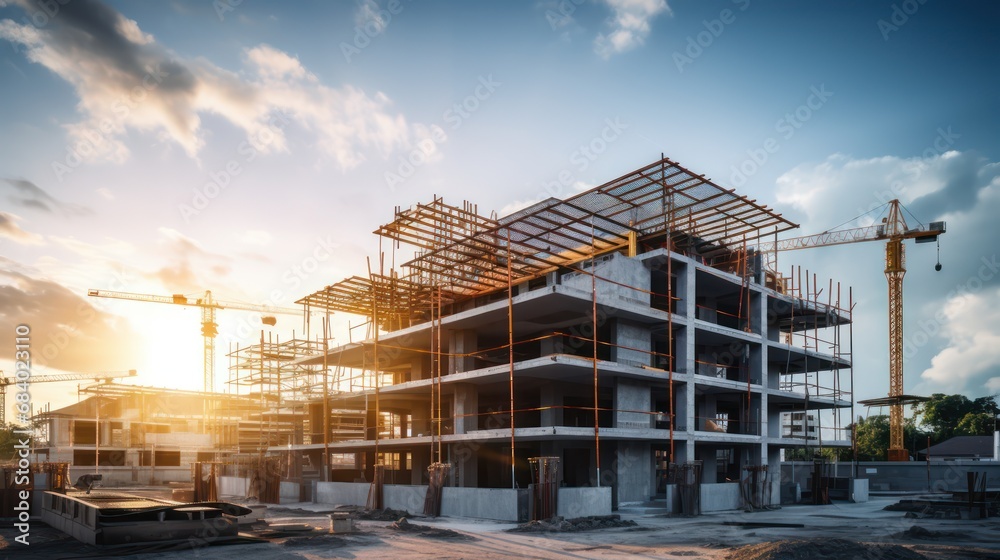 Construction background: A Construction site of large residential ...