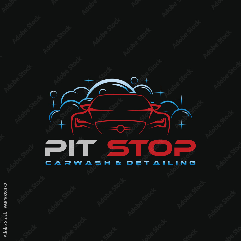Sports car racing, tuning studio, pitstop, vector logo template.Perfect ...
