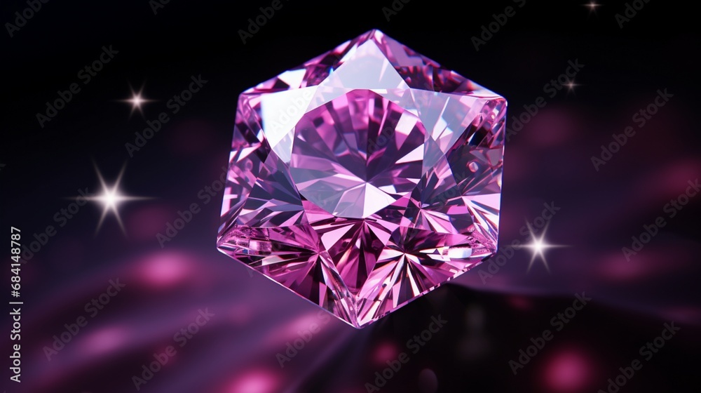 A dynamic 8K image of the Pink Star Diamond, showing its vibrant pink ...