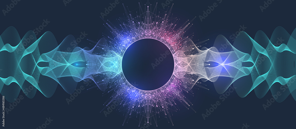 Quantum Computing Idea Design Element Concept. Deep Learning Artificial Intelligence. Generative ...