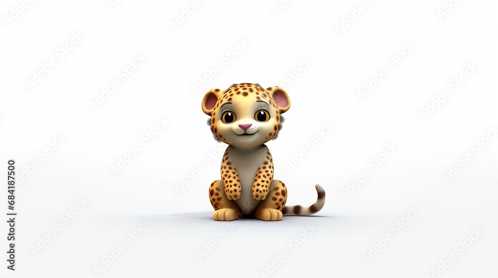 Cartoon leopard cub. Cute wildcat vector illustration. Safari animals ...