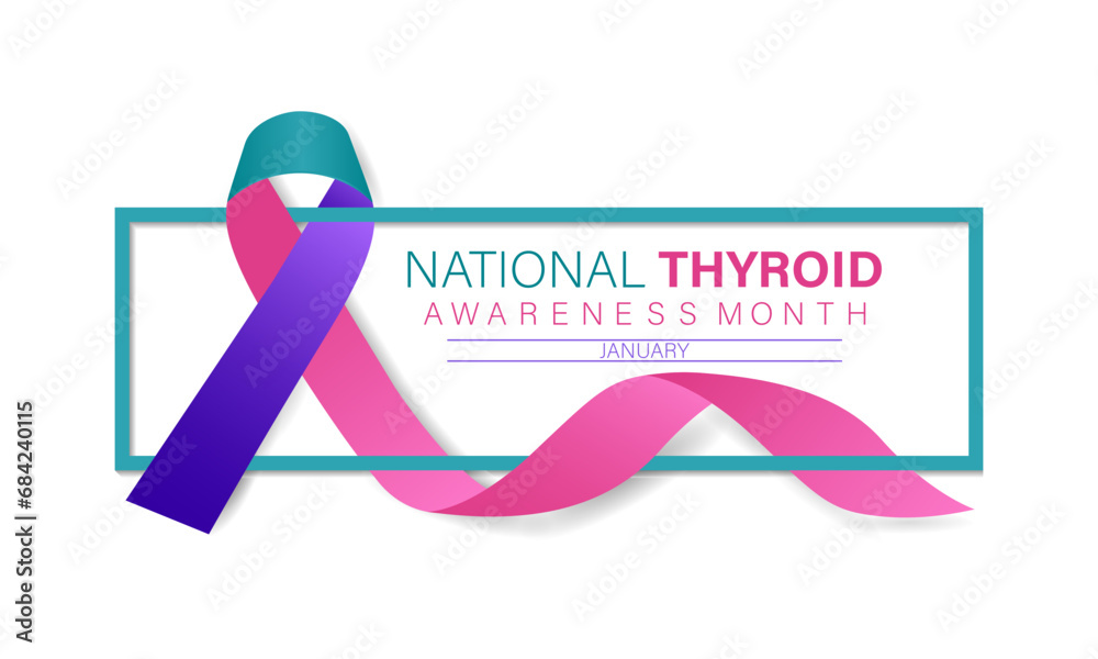 Thyroid awareness month is every year in January. Banner, Holiday ...