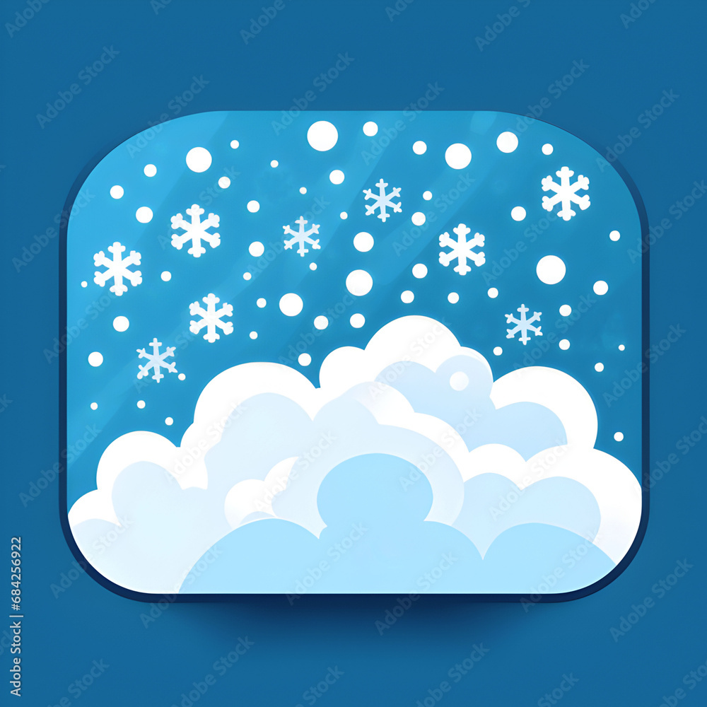 Snow cloud and many snowflakes. Heavy snowfall. Image to indicate ...