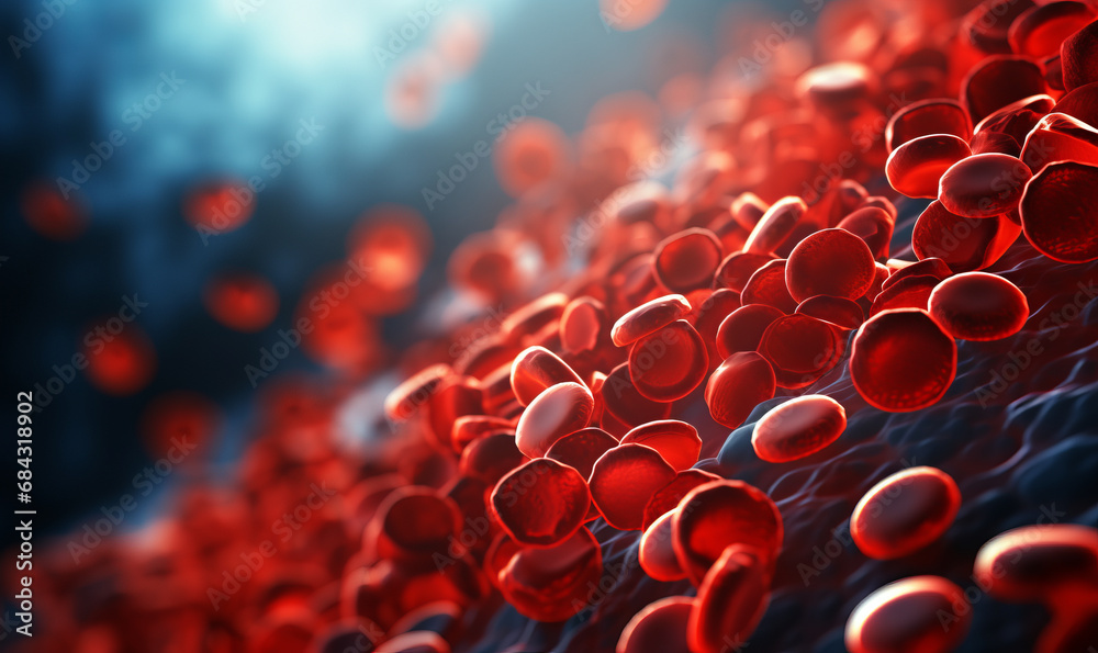 Ruby-hued cells circulating within the human system. An excess of blood ...