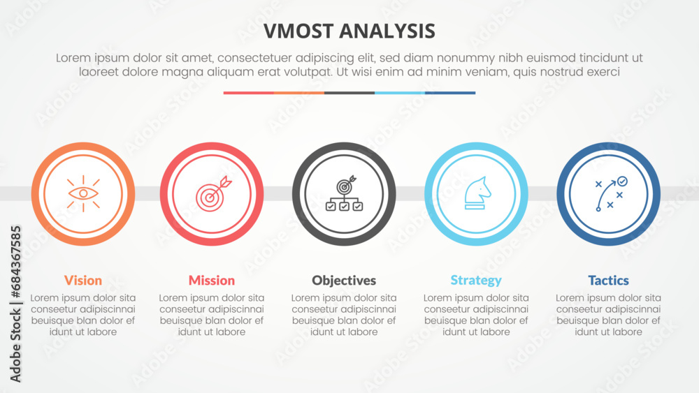 vmost analysis template infographic concept for slide presentation with ...