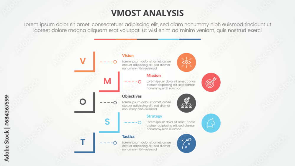 vmost analysis template infographic concept for slide presentation with ...