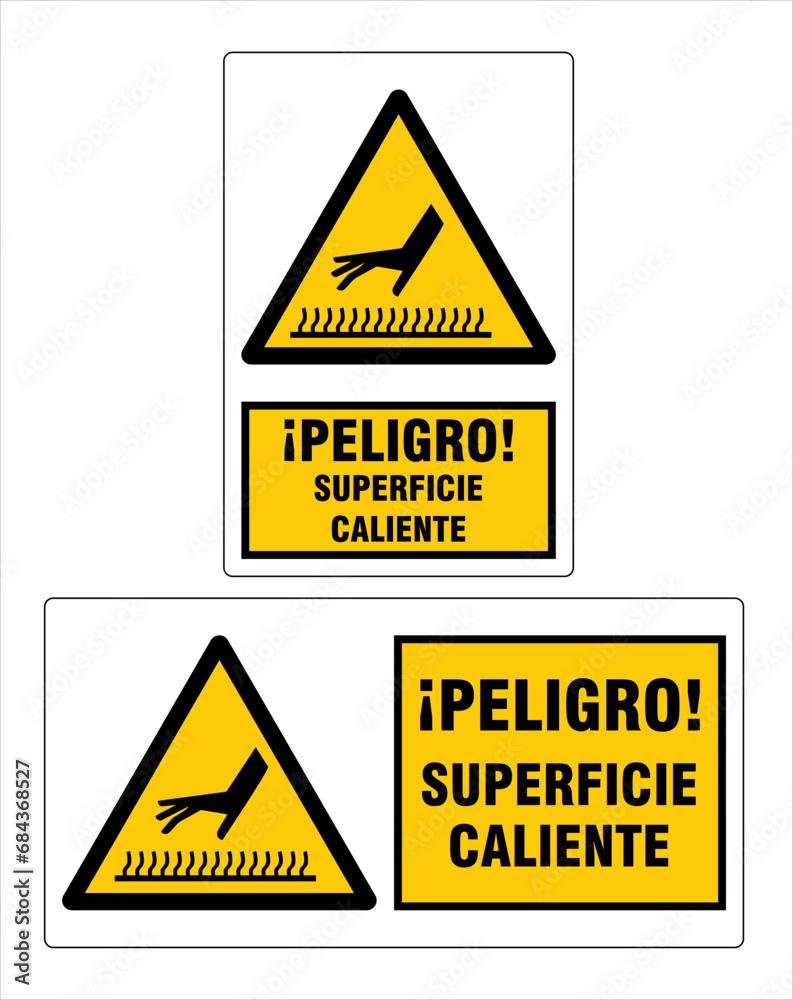 Vector de Stock señal triangulo precaución superficie caliente ...