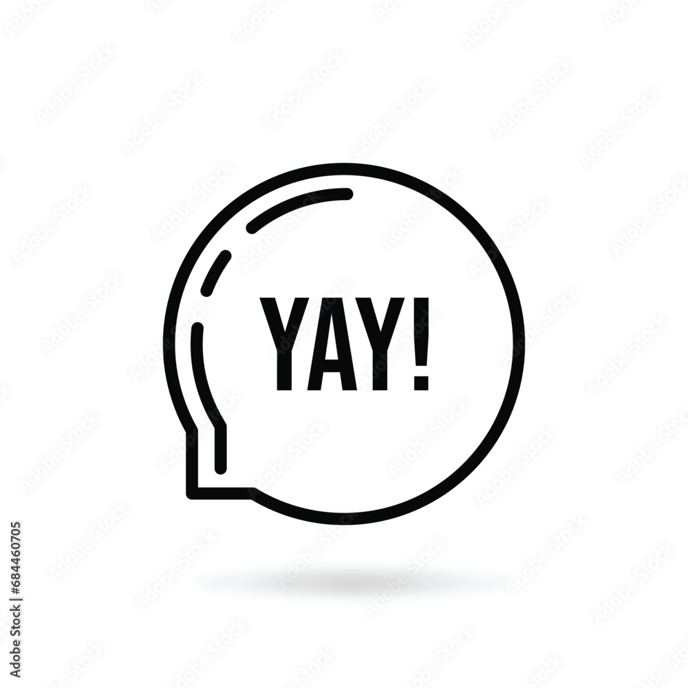 thin line yay bubble like hooray icon. flat outline style trend modern ...