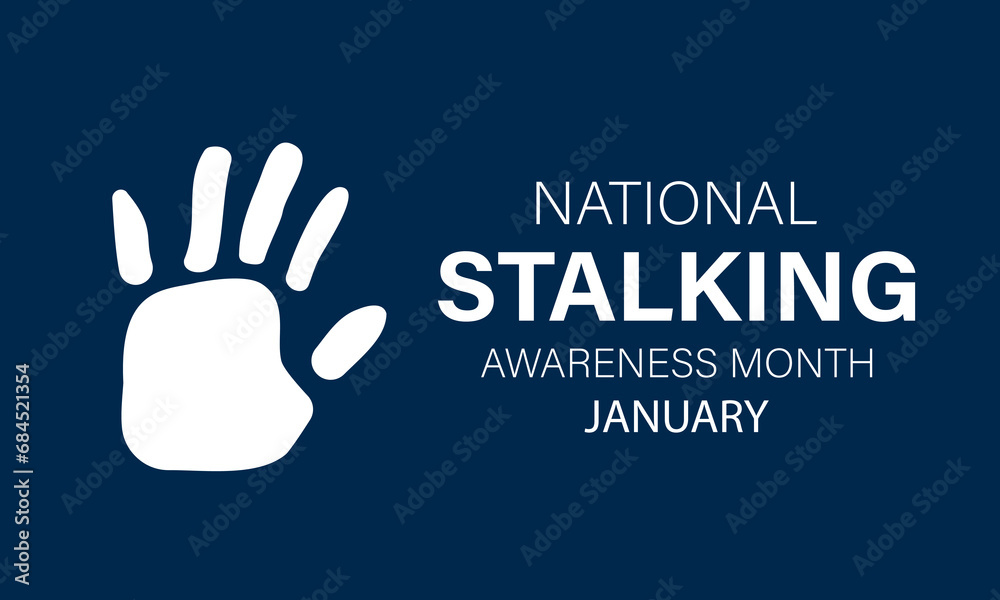 National Stalking Awareness Month vector template. Raising Awareness ...
