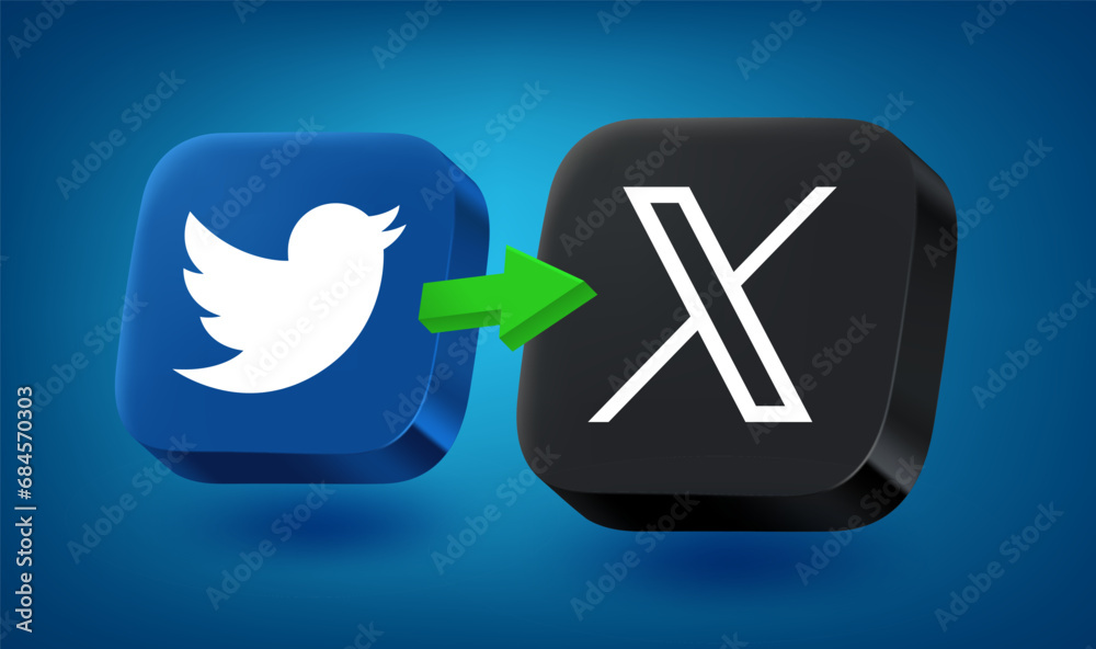 Old and new logotypes of Twitter app. Upgrade of logo concept. Vector ...