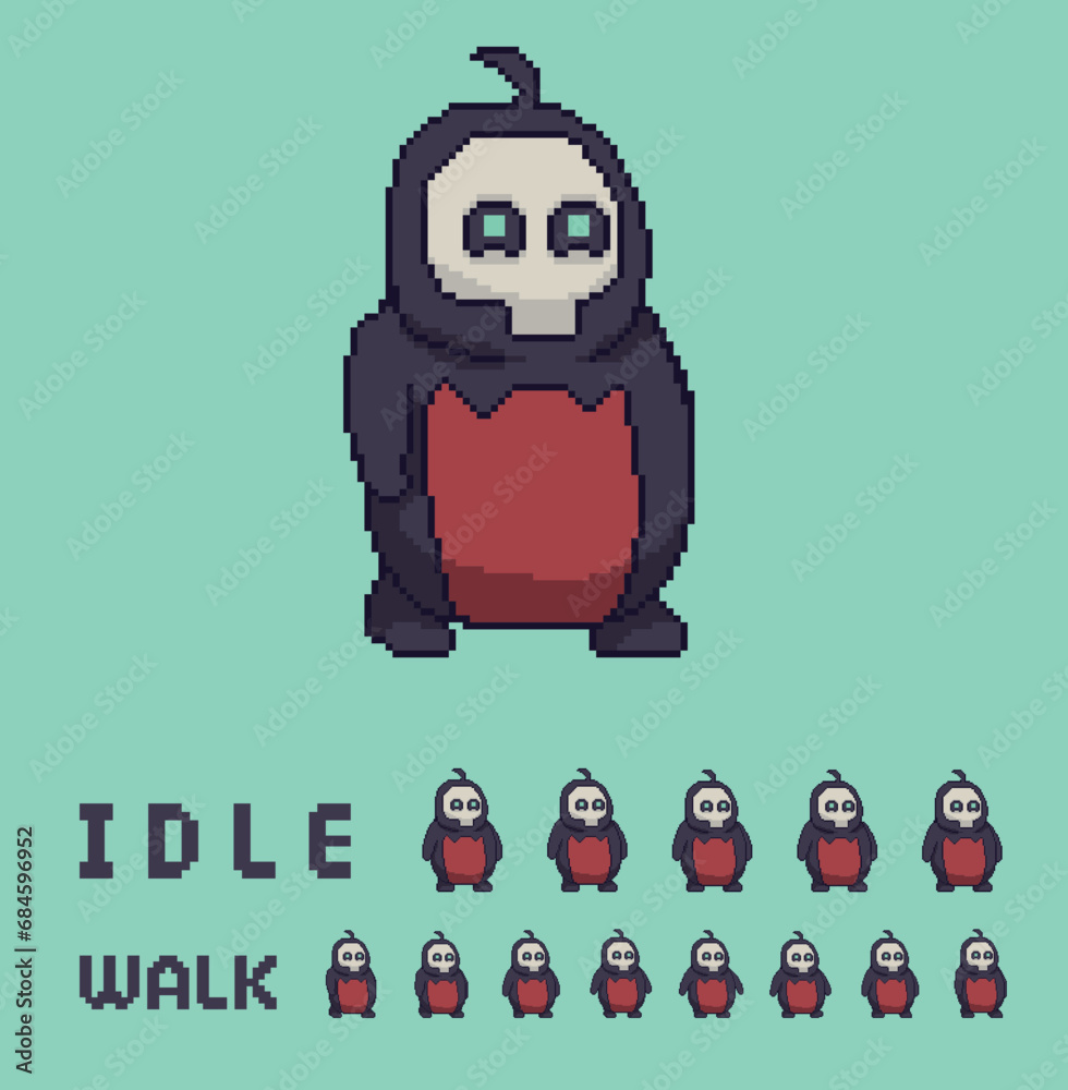 pixel art style illustration vector 8 bit 8-bit character set retro ...