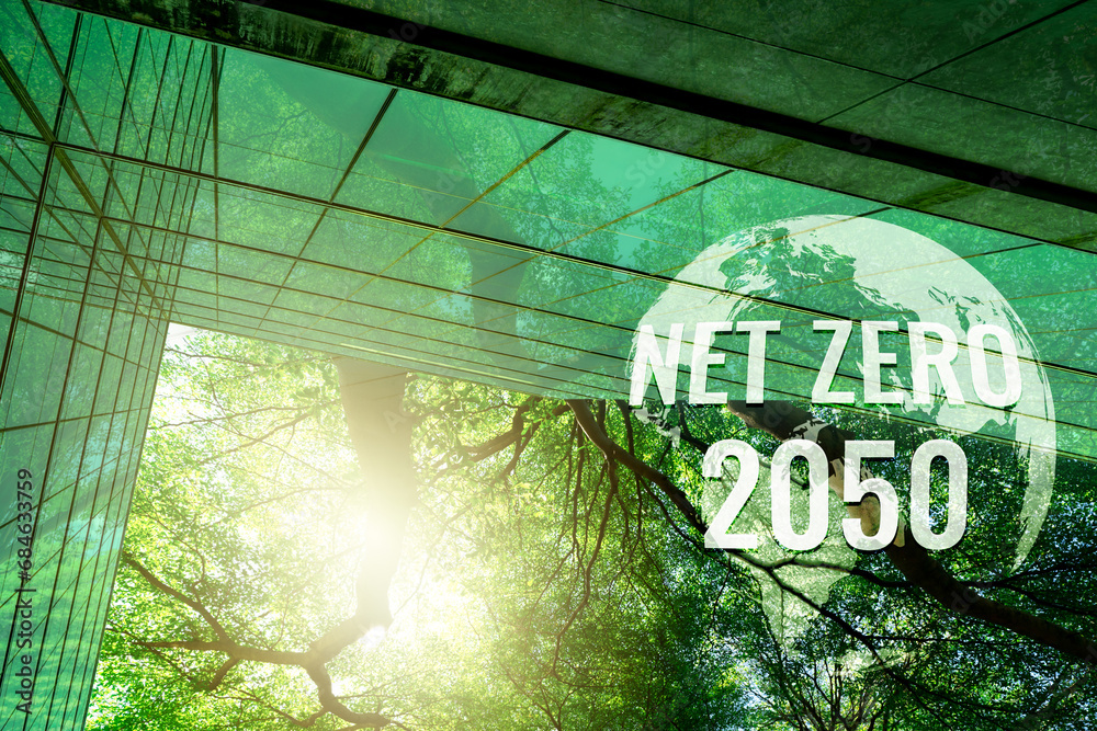 Corporate goal for net zero emissions by 2050 concept. Sustainable ...