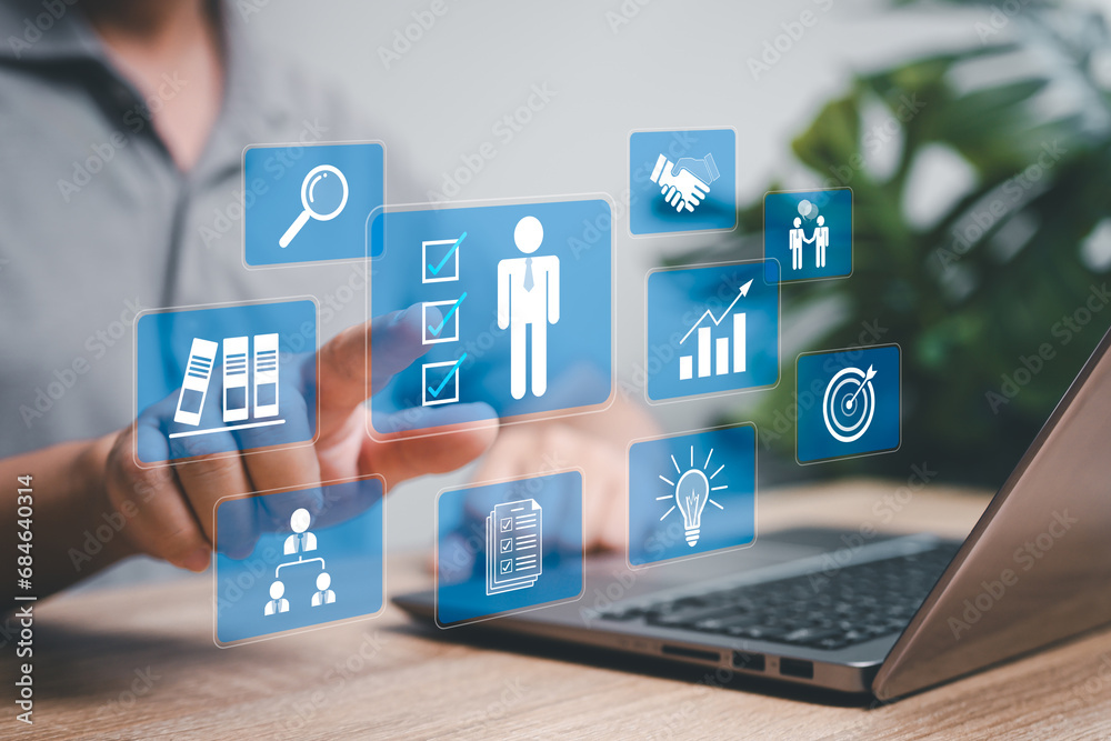 Human Resources HR management Recruitment Employment concept ...