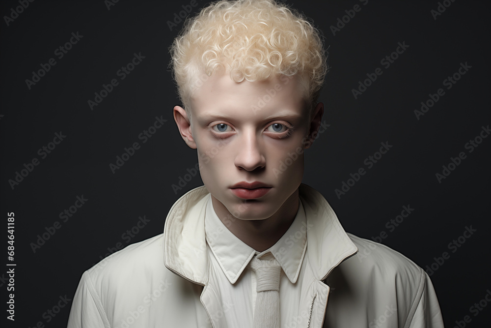 Handsome young man with albinism skin condition - albino - pale skin ...