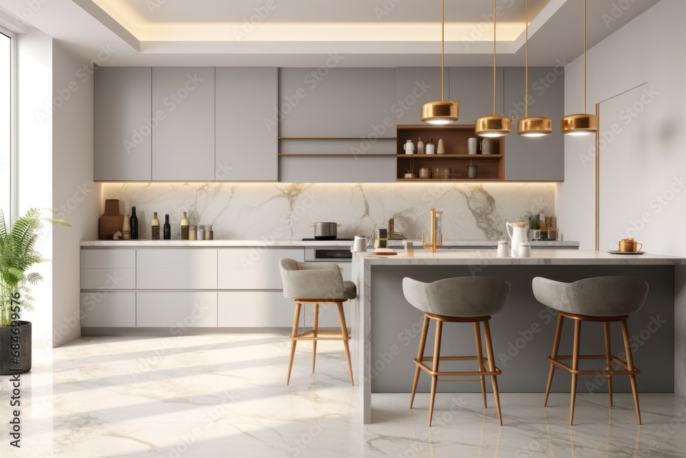 Modern and contemporary kitchen design with LED and sleek design ...