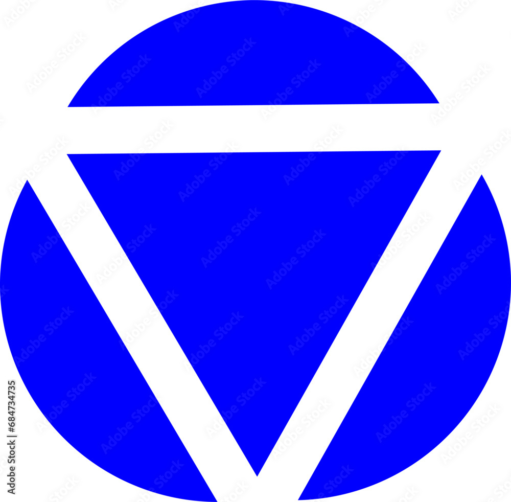 Blue and white vector graphic of a circle cut into segments and moved ...