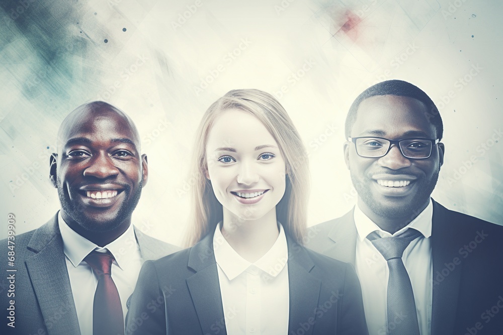 Witness the vibrant synergy of this multicultural business team, where ...