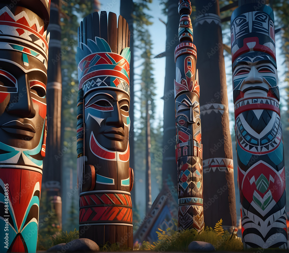 Totems of Tradition: A Vibrant Showcase of Indigenous Cultural Symbols in Canada's Rich Heritage ...