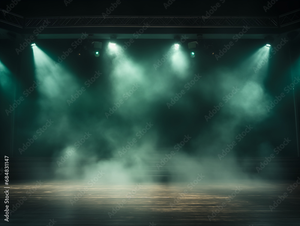 platform for performing or showcasing new product, podium, smoke ...