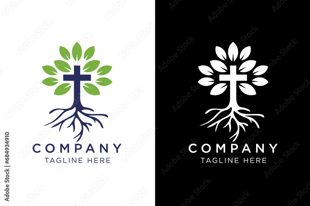 simple rooted cross logo Stock Vector | Adobe Stock