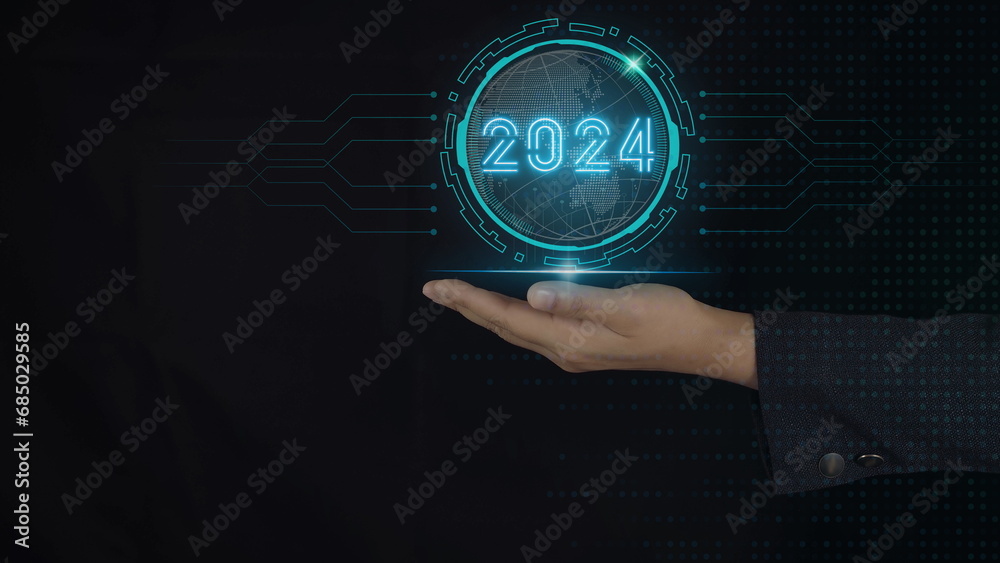 Businessman 2024 Digital transformation trend. Technology trend ...