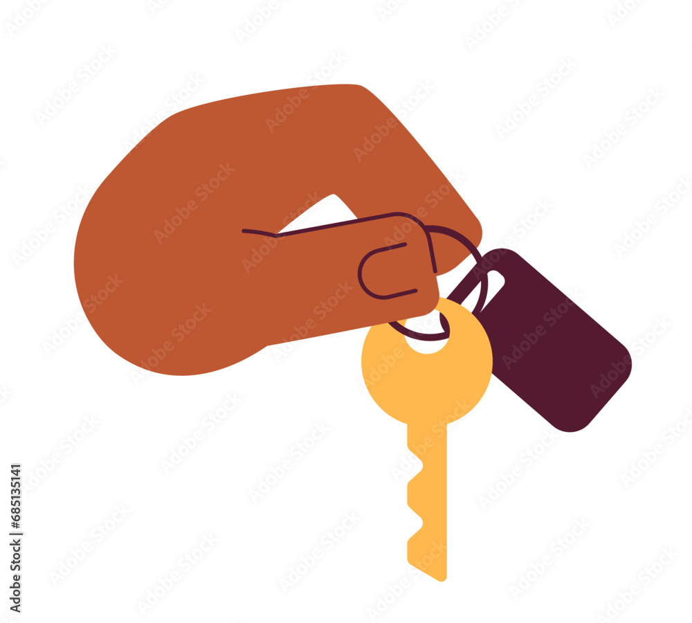 Holding house key cartoon character hand illustration. Real estate ...