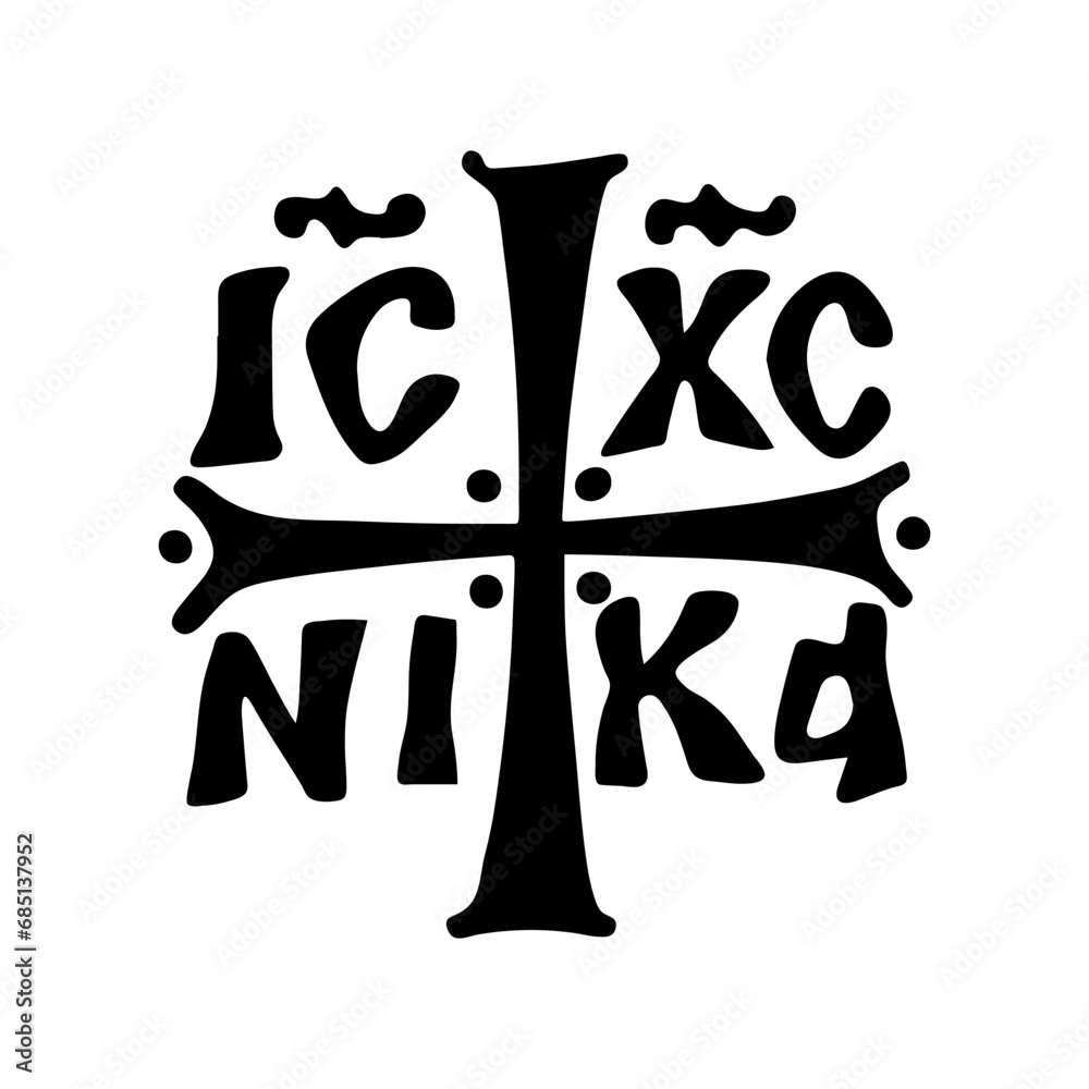 Jesus Christ Nika. Religious symbol Stock Vector | Adobe Stock