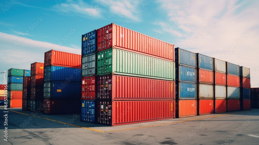 cargo containers ship yard for transport and crain activity in the ...