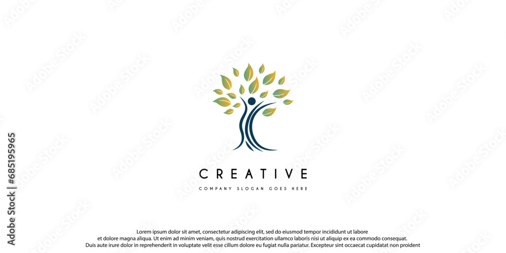 Tree logo icon set design. Garden plant natural symbols template. Tree ...