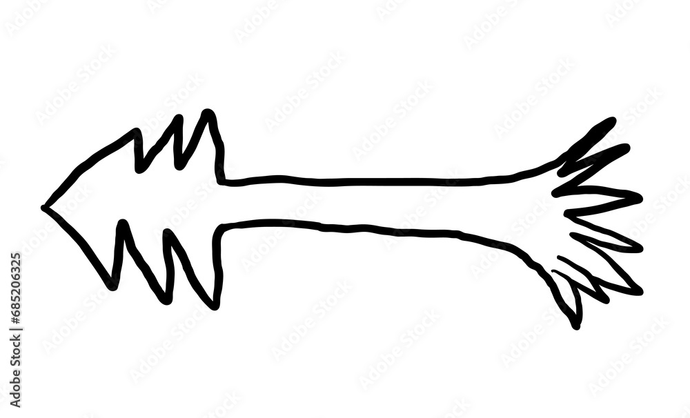 simple black arrow tree in vector. icon in doodle style. graphics for ...
