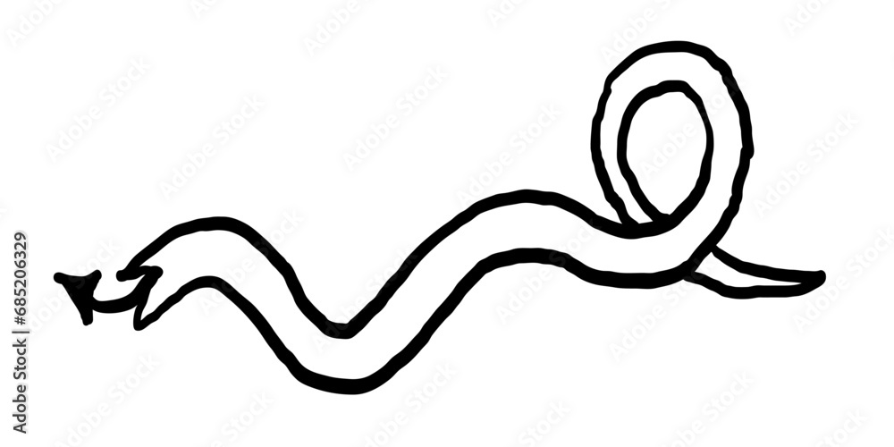 simple black snake arrow in vector. icon in doodle style. graphics for ...