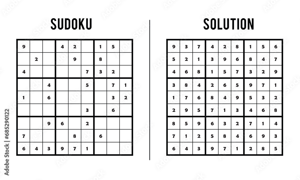 Sudoku Puzzles for Kids and Adults, Game With Solution, Magic Square ...
