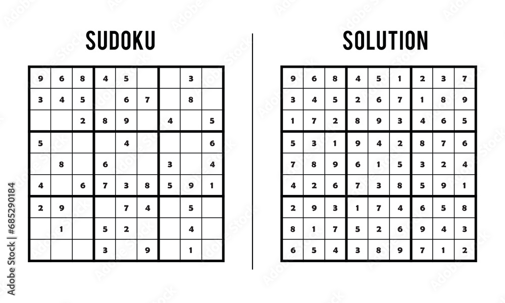 Sudoku Puzzles for Kids and Adults, Game With Solution, Magic Square ...